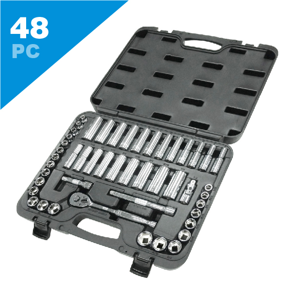 HS003098 - 48PCS 3/8"Dr. Hand Socket Set, Metric/SAE - Products ...